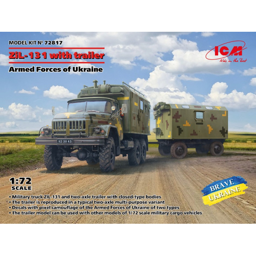 ZIL-131 TRUCK WITH TRAILER ARMED FORCES OF UKRAINE KIT 1:72 Icm Kit ...