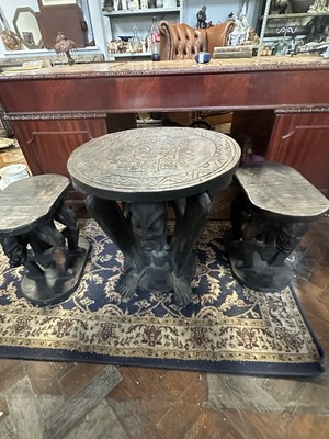 Antique Wooden Hand Carved Stylized Face Table& Gothic/gargoyle ...