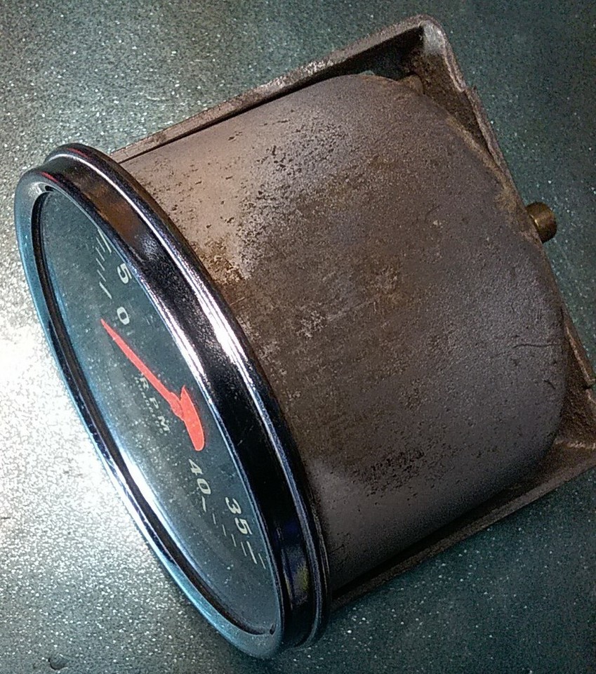 Vintage Stewart Warner 4000 RPM Tachometer Gauge SCTA Hotrod Dash Panel ...