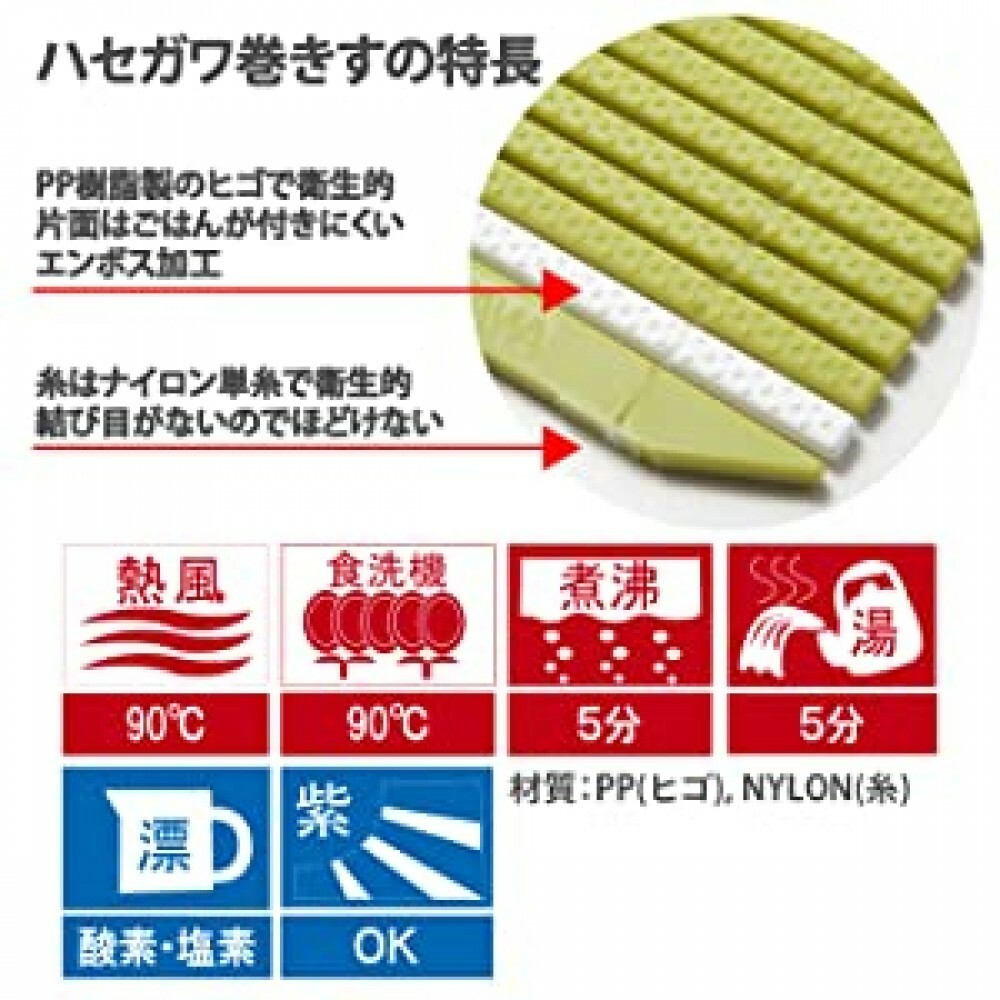 Hasegawa BMK4404 S 10 x 6.5 Inch Plastic Makisu / Sushi Rolling Mat ...