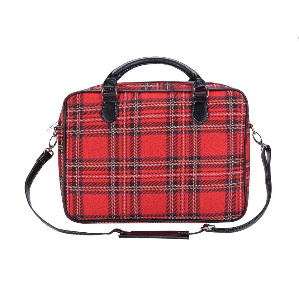 Signare Tapestry Red Tartan Laptop bag Tablet Case | eBay