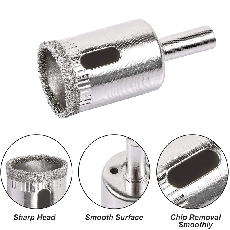 15Pcs Diamond Drill Bits Glass Ceramic Tile Porcelain Hole Maker Saw ...