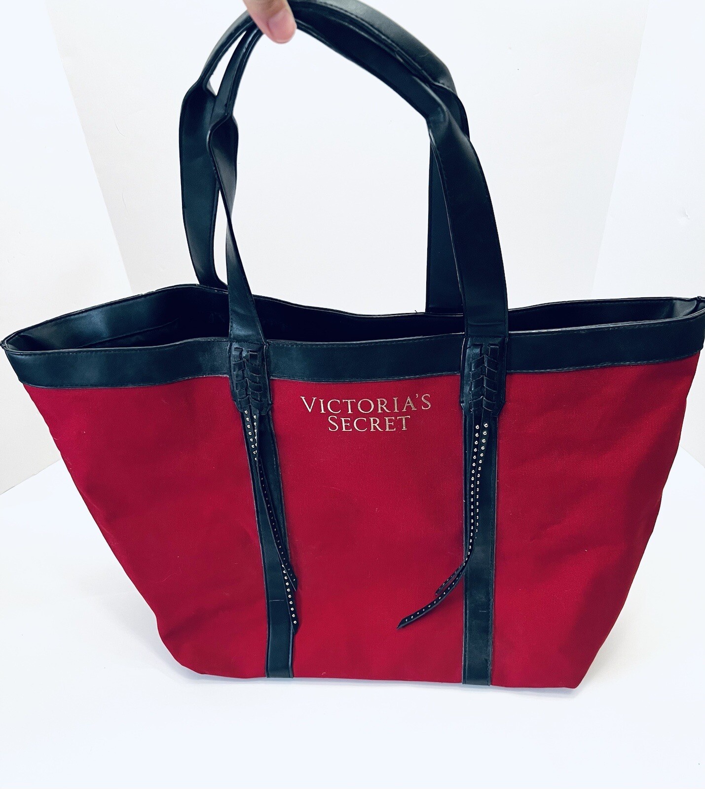 Victorias Secret VS Large Tote Bag, Red & Black- Studded Tassels | eBay