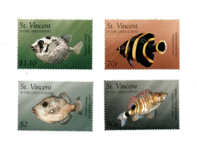 St. Vincent 1996 - SC# 2329-32 Fish, Puffer, Triggerfish - Set of 4 ...
