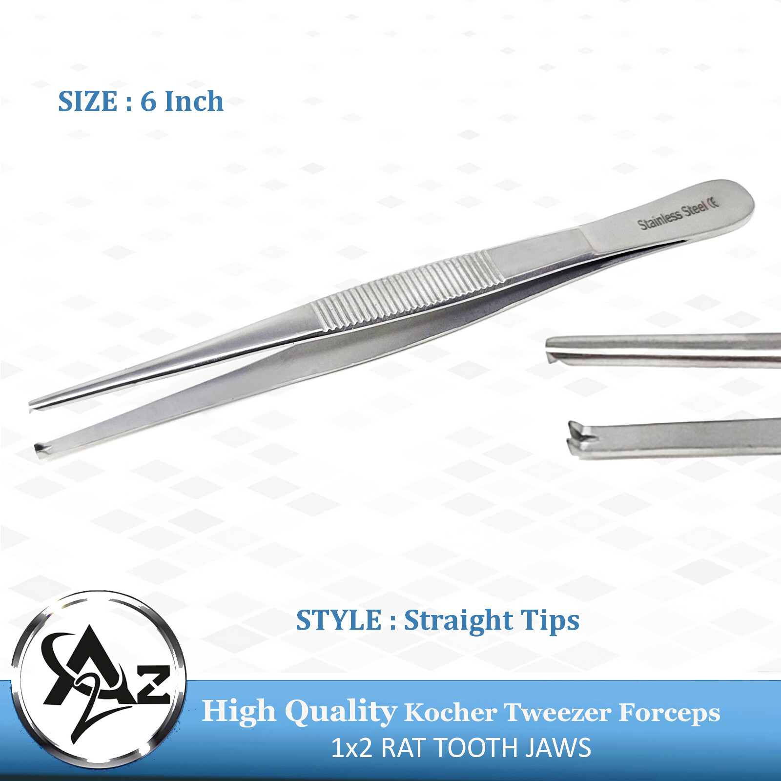 Dissecting Thumb Tissue Forceps 6" 1x2 teeth Surgical Anatomic Tweezers ...