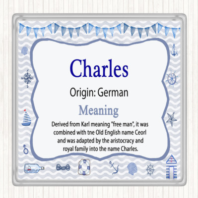 Charles Name Meaning Drinks Mat Coaster Nautical | eBay
