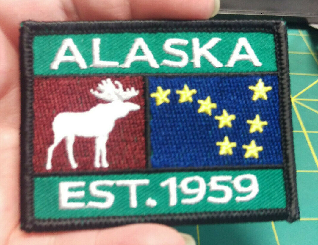 Embroidered Alaska Patch - Alaska est 1959 - iron on - new in package ...