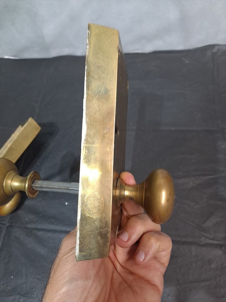 2 - Vintage Colonial Williamsburg Restoration Brass Rim Lock by Folger ...