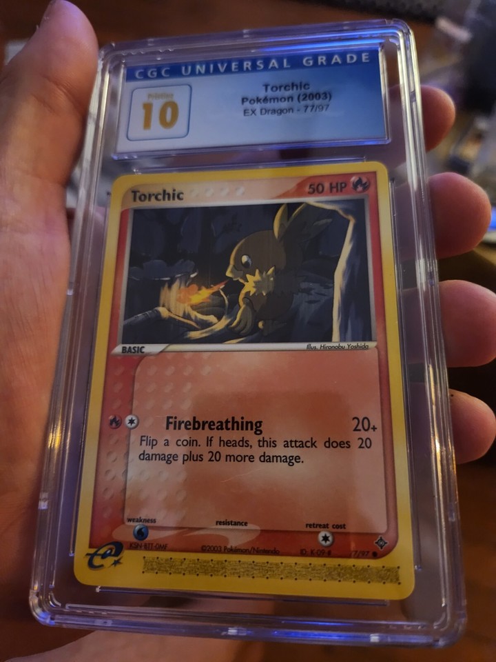 (POP 1) CGC 10 PRISTINE 2003 Pokemon EX Dragon Torchic 77/97 eReader ...