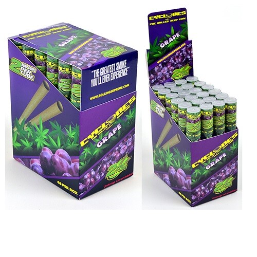 CYCLONES HMP CONES - GRAPE FLAVORED - BOX 24 TUBES/ 2 PER TUBE/ 48 ...