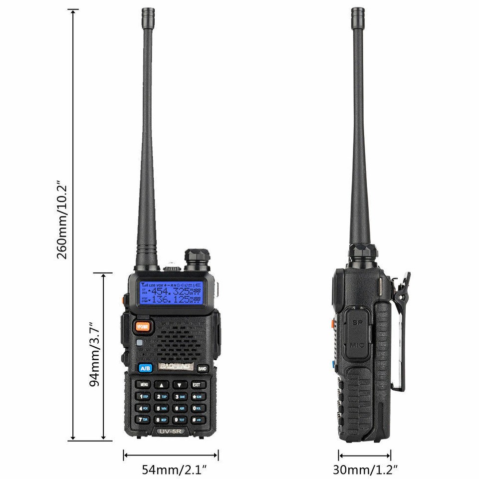 US 2x Baofeng UV-5R Dual-Band V/UHF FM Transceiver Ham Two-way Radio ...