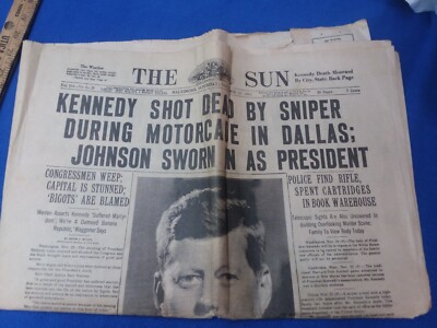 The Sun Baltimore Newspaper November 23 1963 John F Kennedy Death | eBay