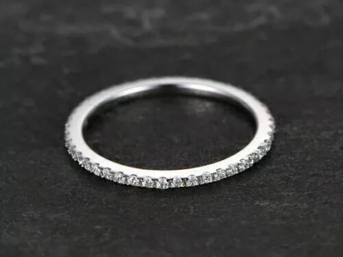 1 Ct Lab-Created Lab-Created Diamond Ring Band 14K White Gold Plated | eBay
