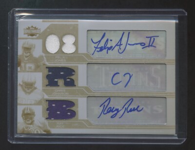 2008 TOPPS 1/1 TRIPLE RC AUTOGRAPH JERSEY CHRIS JOHNSON-FELIX JONES-RAY ...
