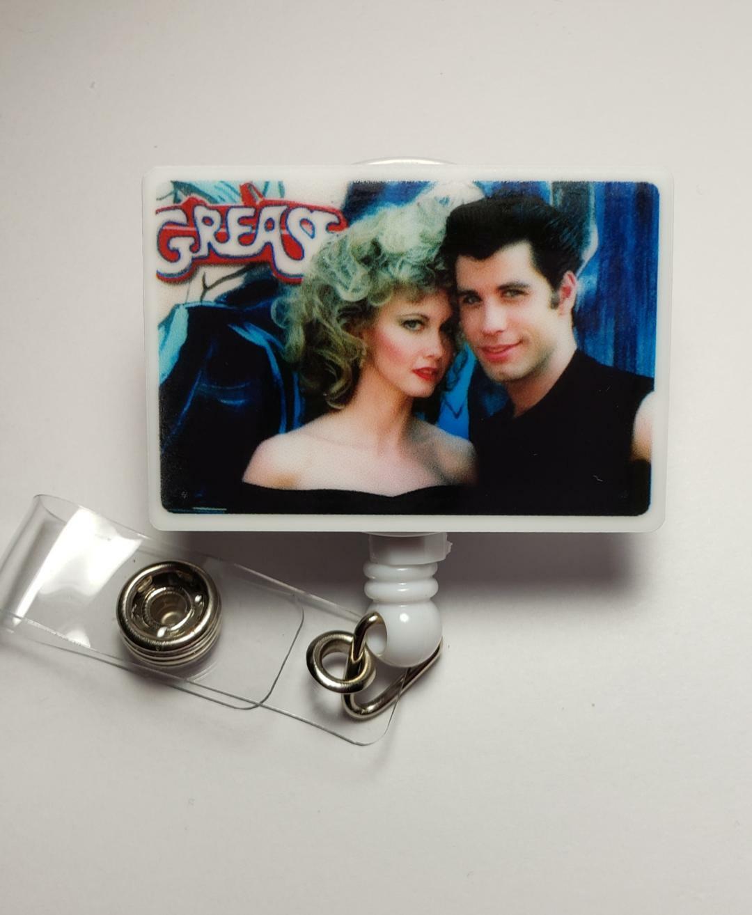 GREASE DANNY SANDY 80s Badge Reel, Nurse, Teacher, Nurse, ID Badge ...