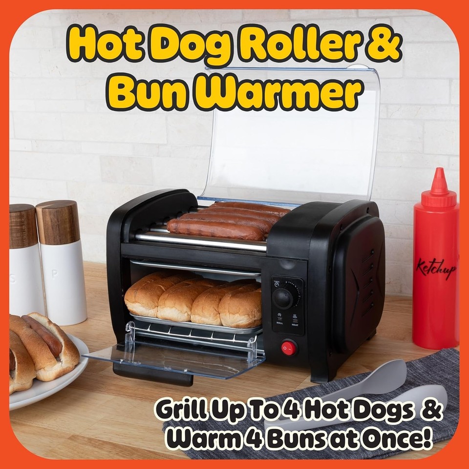 Hot Dog Toaster Oven Countertop Hot Dog Roller with Bun Warmer ...