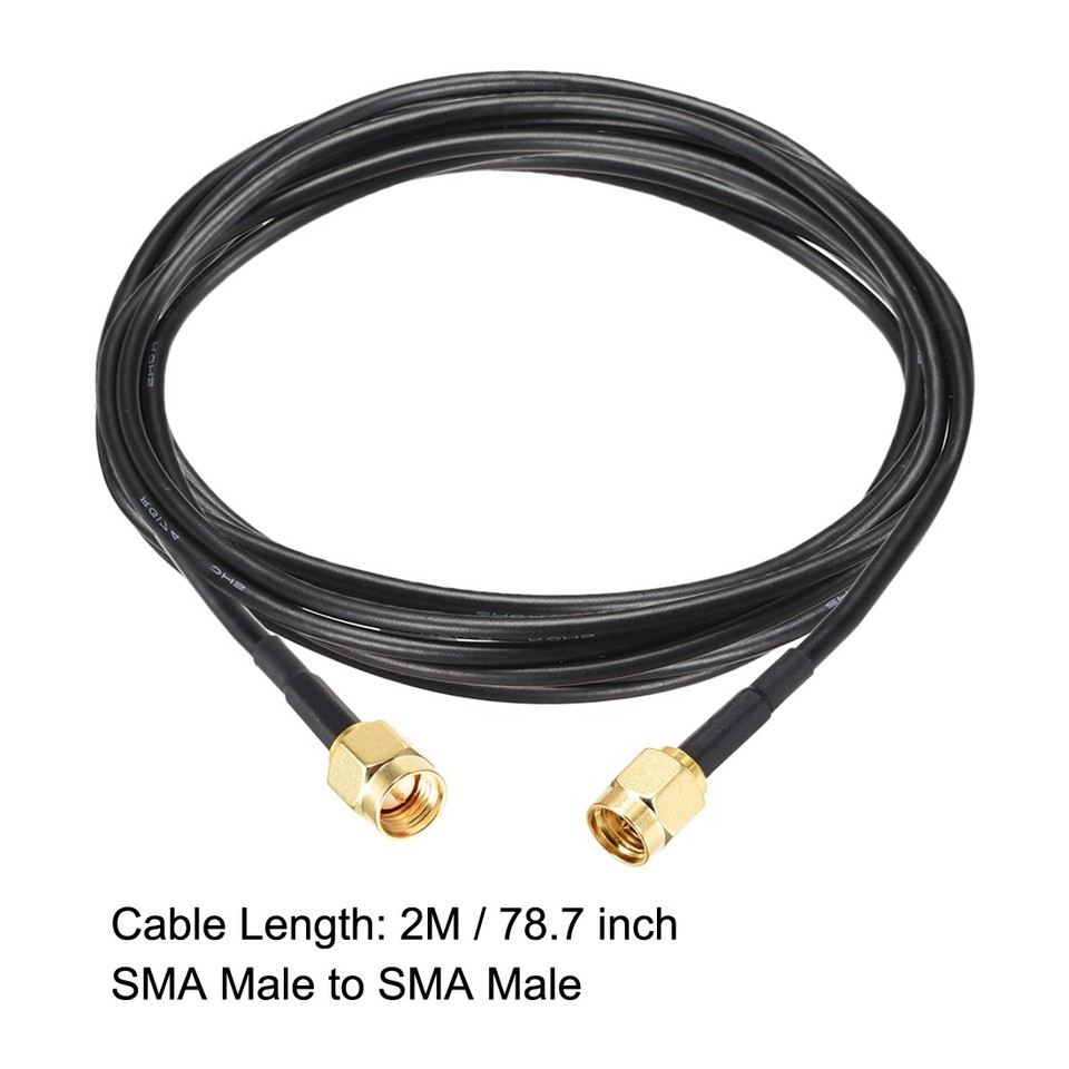 RG174 SMA Male to SMA Male RF Coaxial Adapter Connector Copper 78.7 ...