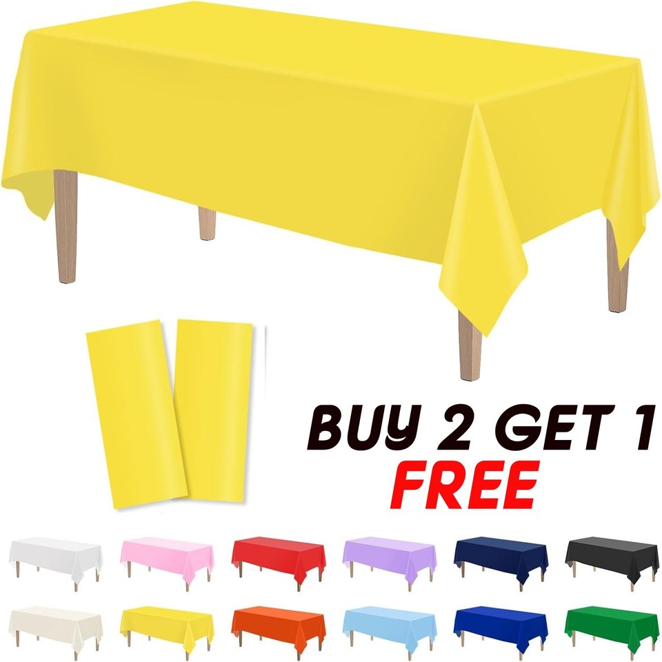 Large Plastic Rectangle Table Cover Cloth Wipe Clean Party Table Cover ...