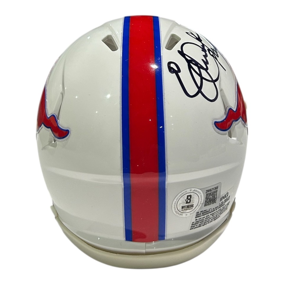 ERIC DICKERSON AUTOGRAPHED WHITE SMU SPEED MINI HELMET BECKETT PONY ...