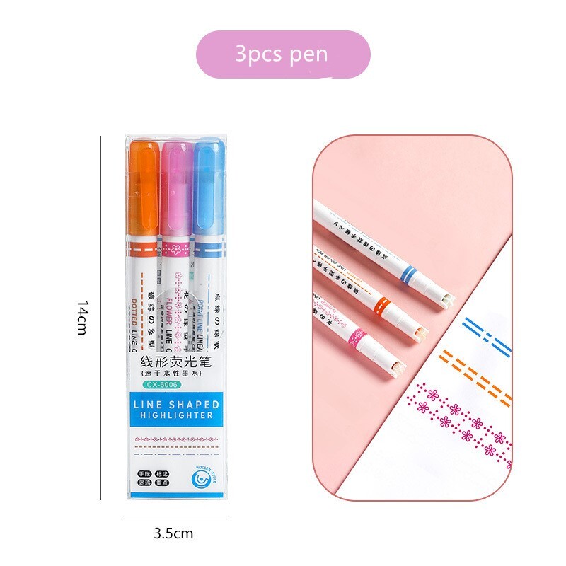 Magic Border Pen, Border Design Pens, Curve Highlighter Pens Set, For ...