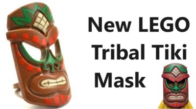 New LEGO Native Wood Carved Mask Long Tiki Totem Islander Dancing Ring ...