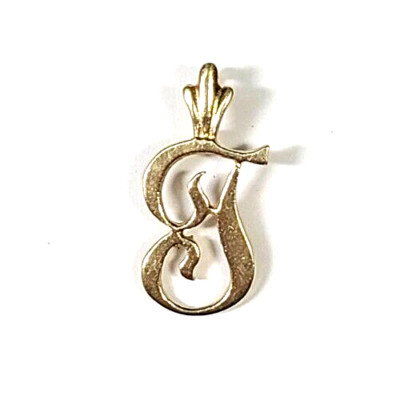 Vintage 14k Yellow Gold Cursive Letter F Charm Pendant | eBay