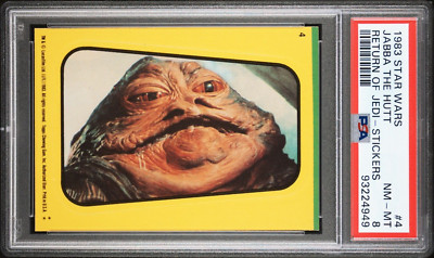 JABBA the HUTT 1983 Star Wars Return of the Jedi YELLOW sticker PSA 8 ...
