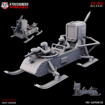 Soviet Aerosan RF8 Snowmobile, Sci-fi Wargames WW2 Vehicle Aero Sleigh ...