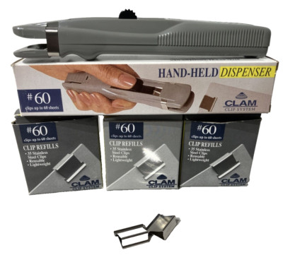 200 pcs Clam Brand Clip Refills A-A-2792A Sz 1 | eBay