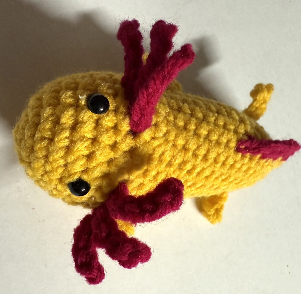 New Handmade Crochet Amigurumi Axolotl 5” Plush stuffed toy Yellow | eBay