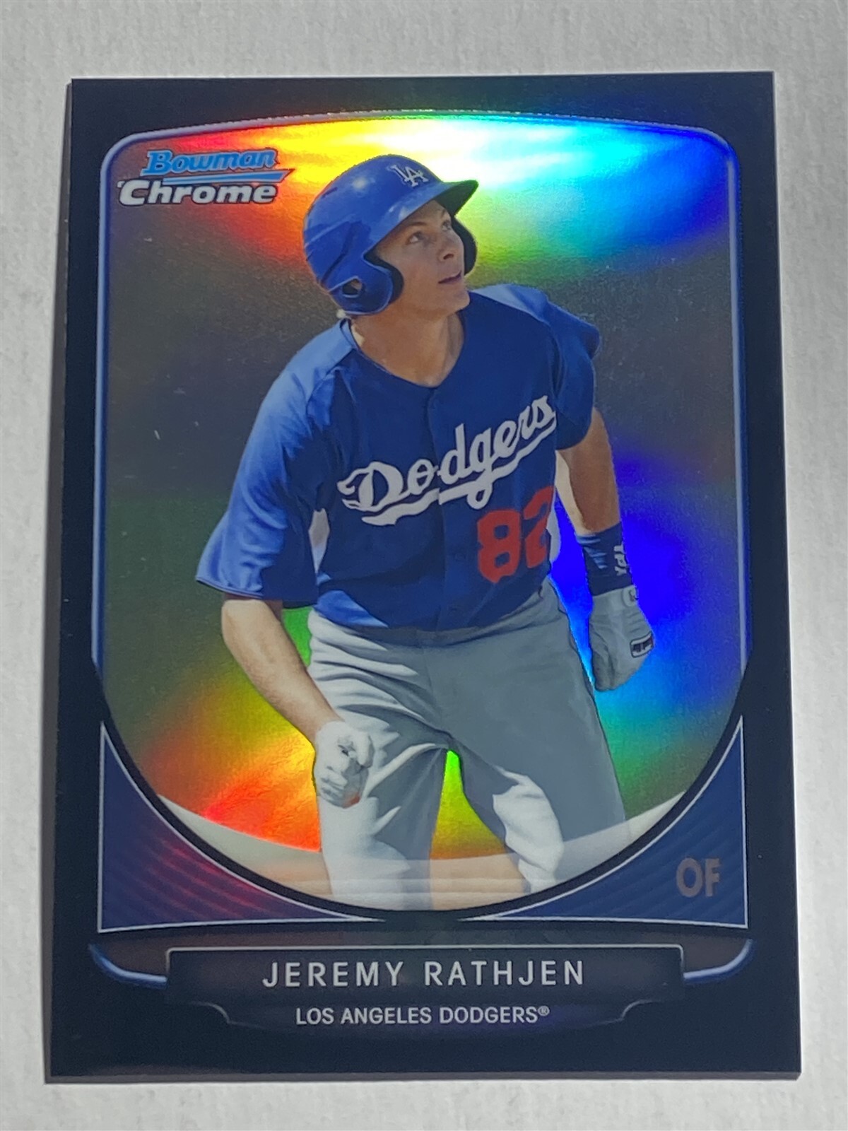 JEREMY RATHJEN dodgers 2013 Bowman Chrome #BCP142 BLACK Refractor 10/15 ...