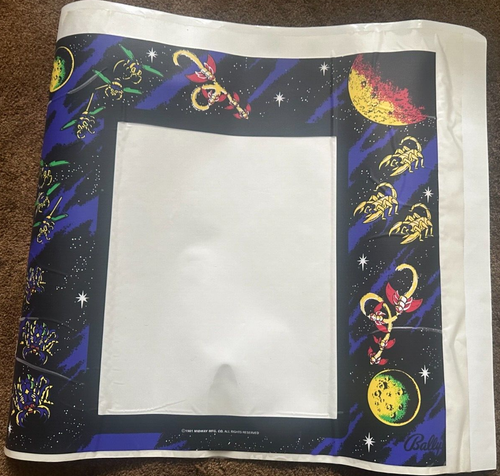 Midway GALAGA Arcade Video Game Monitor MARQUEE Bezel STICKER 1981 NEW ...