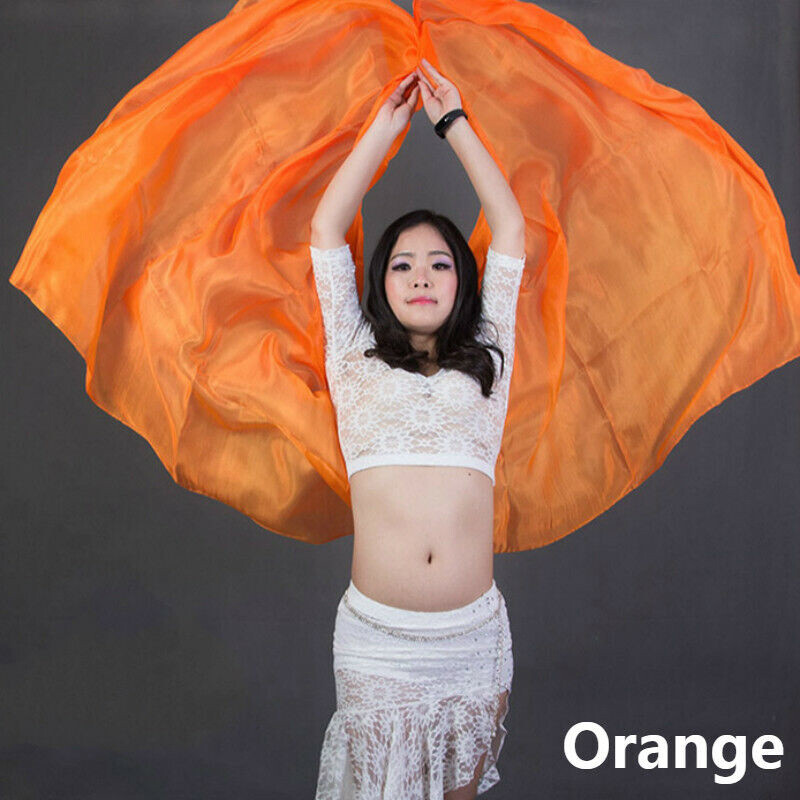 Silk Women Belly Dance Performance Veil Scarf Soft Solid Color Dance ...