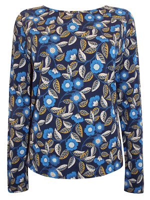 EX Seasalt Womens Navy Floral Cotton Setting Sun Pyjamas Sizes 8-22 ...