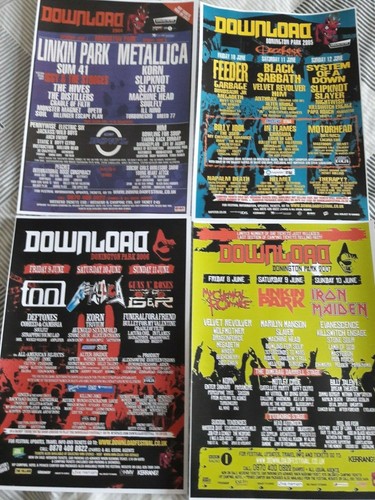 DOWNLOAD FESTIVAL LINE-UP 2004 2005 2006 2007 poster / magnet LINKIN ...
