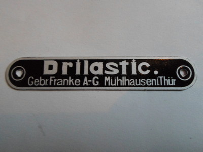 Type Plate Drilastic Franke Sign Bench Saddle Sign S50 | eBay