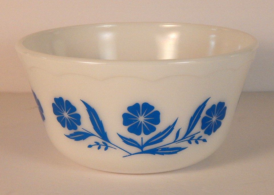 Vintage Hazel Atlas Blue Cornflower Glass Mixing Bowl 8" | eBay