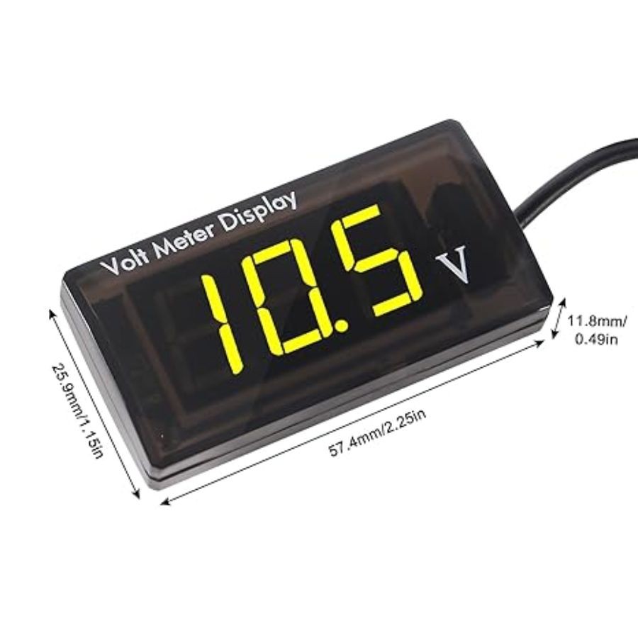 2Pcs DC 12V 24V Car Voltmeter LED Digital Display Voltmeter Panel ...