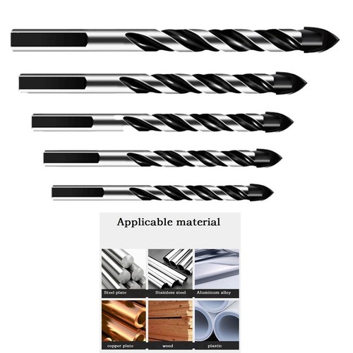 5PCS Drill Bits Triangular Shape Handle Wood 3/4/5/6/6mm Cemented ...