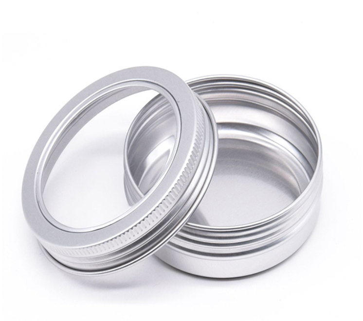 Aluminum Tin Screw Top Round Metal Container With Lid,Storage Jar ...