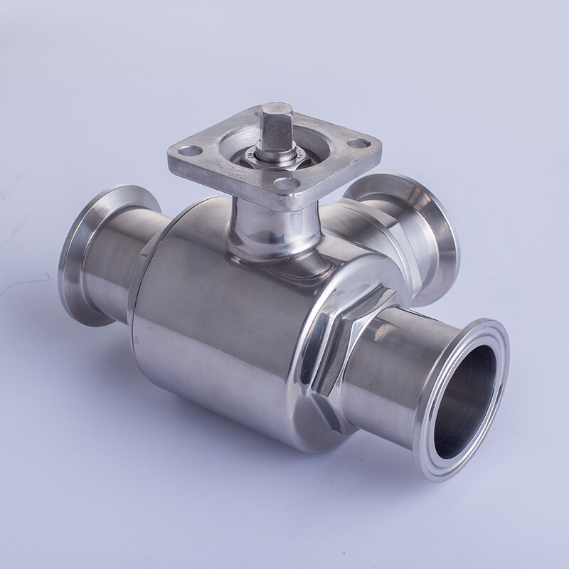 2-1/2" Sanitary 3-Way Ball Valve T-Port Tri Clamp Quick Ferrule SS304 ...