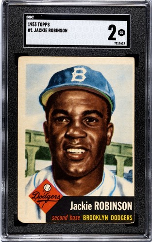 1953 Topps #1 JACKIE ROBINSON SGC 2 GOOD, KEY CARD NICE EYE APPEAL! | eBay