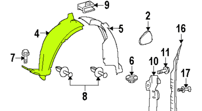 Mercedes - Benz ML OEM Fender Liner Splash Guard 1648802705 Front Left ...