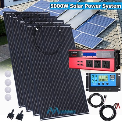 200W 400W Watt Solar Panel Kit 5000W Solar System for Home Solar Power ...