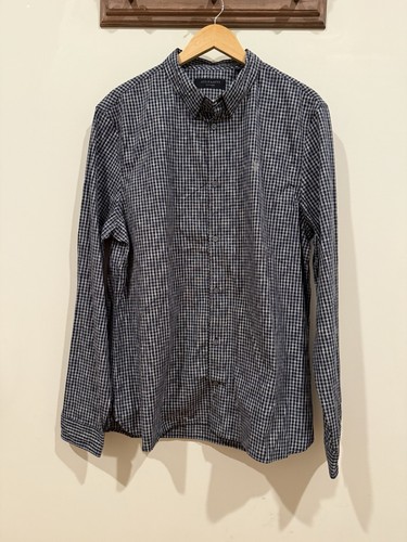 AllSaints Shirt Mens XXL Black Plaid NEISHI Long Sleeve Button Down | eBay
