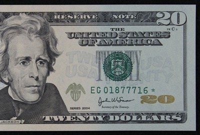$20 2004 Gem CU Star Federal Reserve Note EG01877716* twenty dollar ...