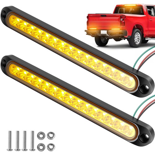 2X 15LED Tail Lights Flowing Indicator Reverse Slim Strip RV Truck ...