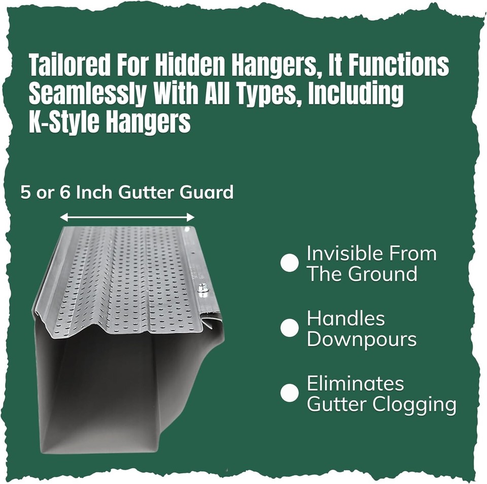 A-M Gutter Guard - Aluminum 5" (100 Feet, Mill Finish) 5 Inch - 100 ...