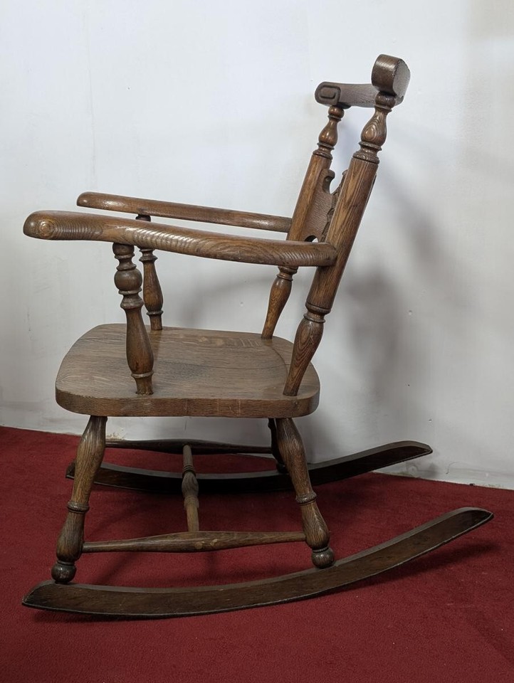 Antique Northwind Rocking Chair, Tiger Oak, 35″GH, PA6727MD | eBay