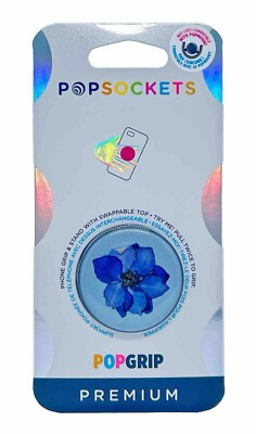 Popsockets Real Pressed Flower Blue Swappable Popsocket Pop Socket | eBay